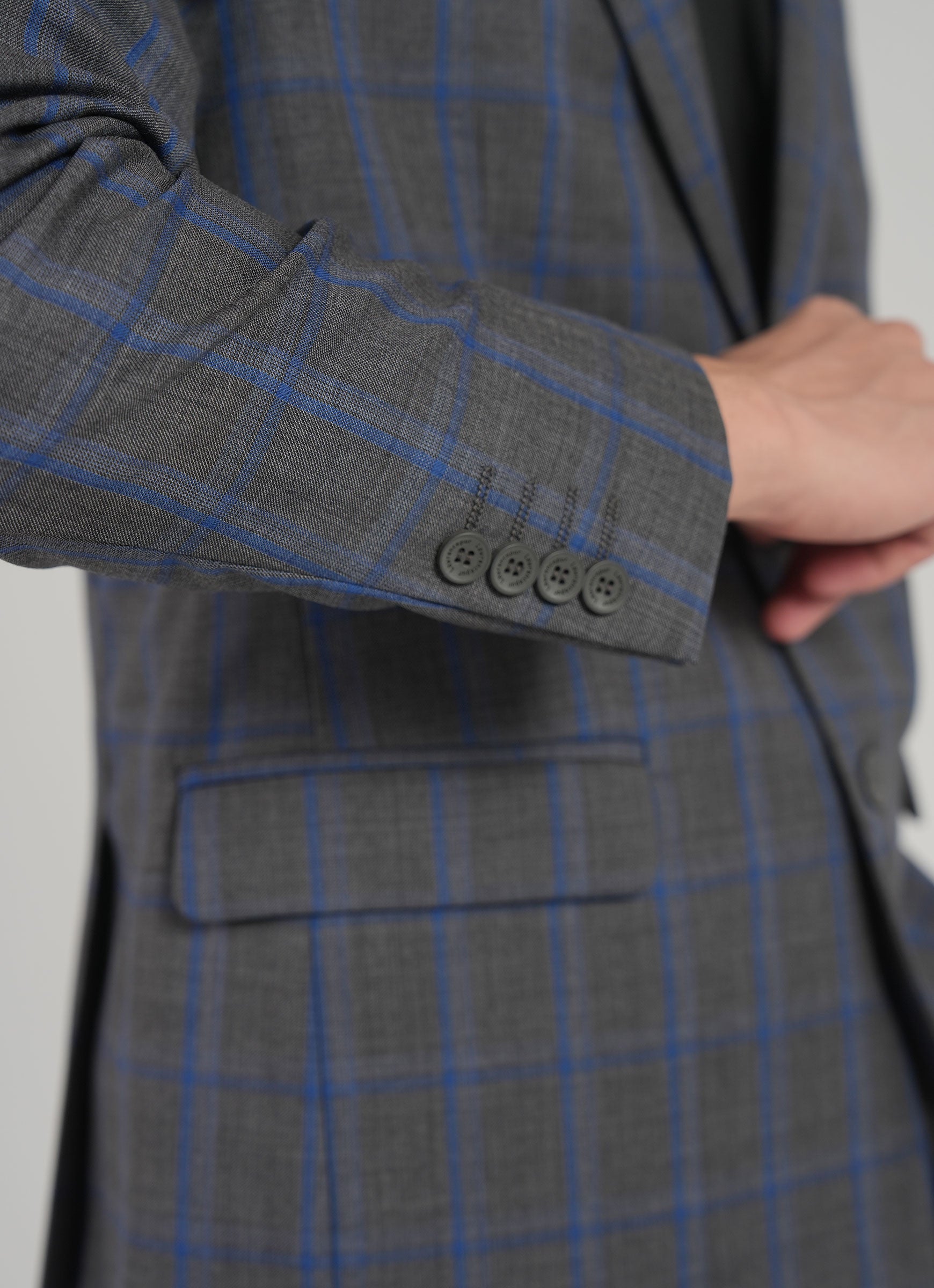 Grey Checked Suit for Men - Super 100's Fabric – Lawrencepur