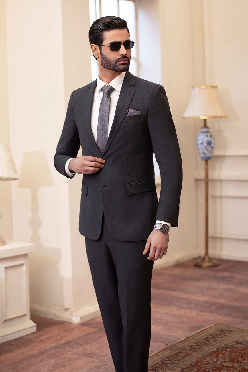 Tropical Exclusive Dark Grey Plain 2-Piece Suit – Lawrencepur