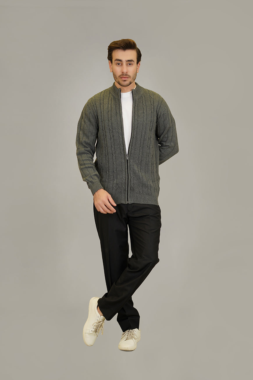 Full Zipper Sweater - Charcoal Grey – Lawrencepur
