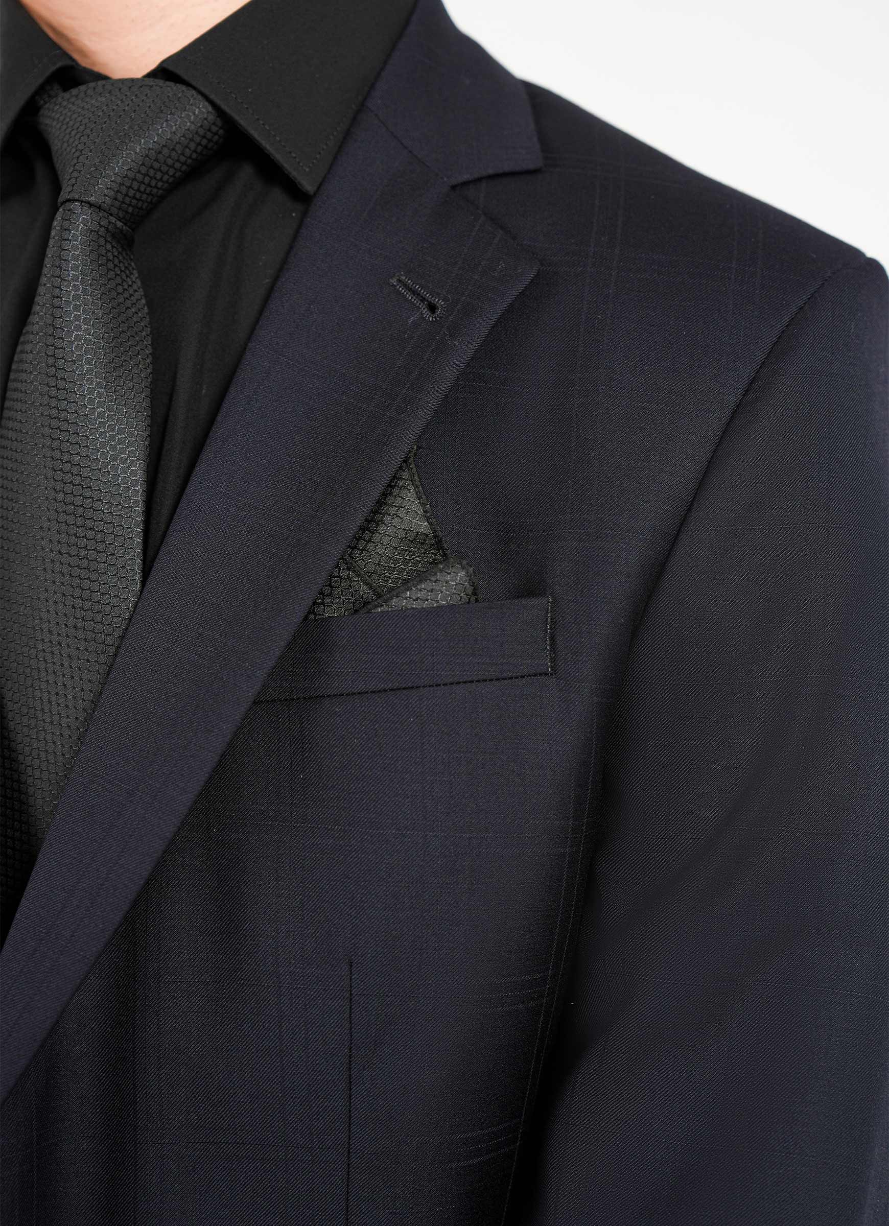 Navy Blue Checked Suit for Men - Super 100's – Lawrencepur