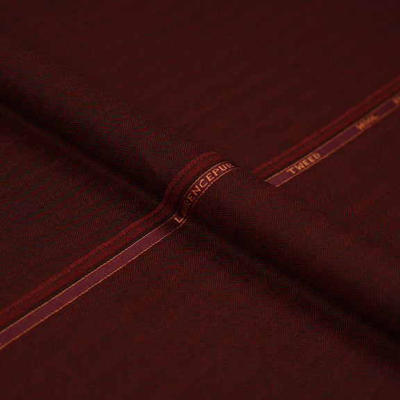 Maroon Herringbone Worsted Tweed Jacketing Fabric – Lawrencepur