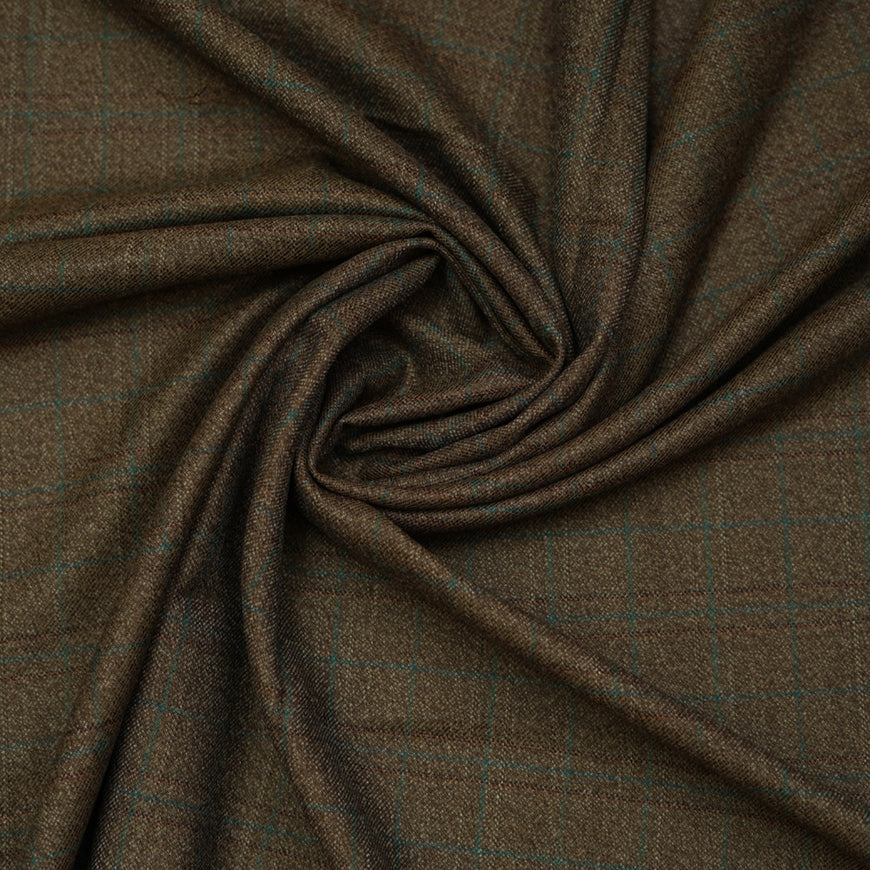 Dark Brown Checks Worsted Tweed Jacketing Fabric – Lawrencepur
